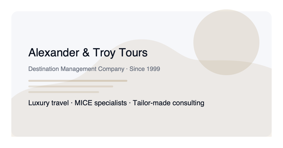 Destinations | Alexander & Troy Tours